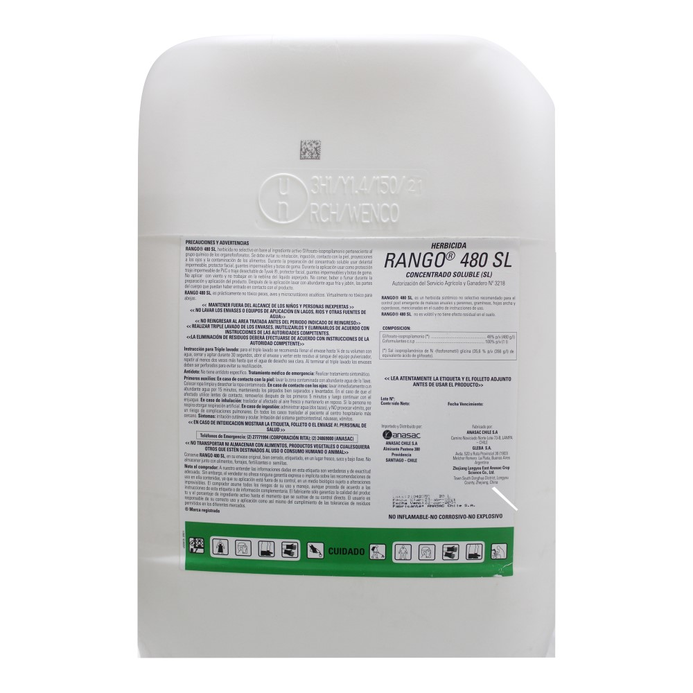 HERBICIDA RANGO 480 SL - 20 LITROS