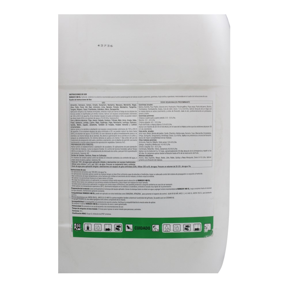 HERBICIDA RANGO 480 SL - 20 LITROS