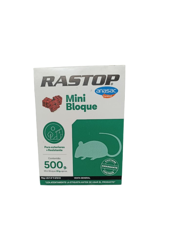 RATICIDA RASTOP MINI BLOQUE 500 GR