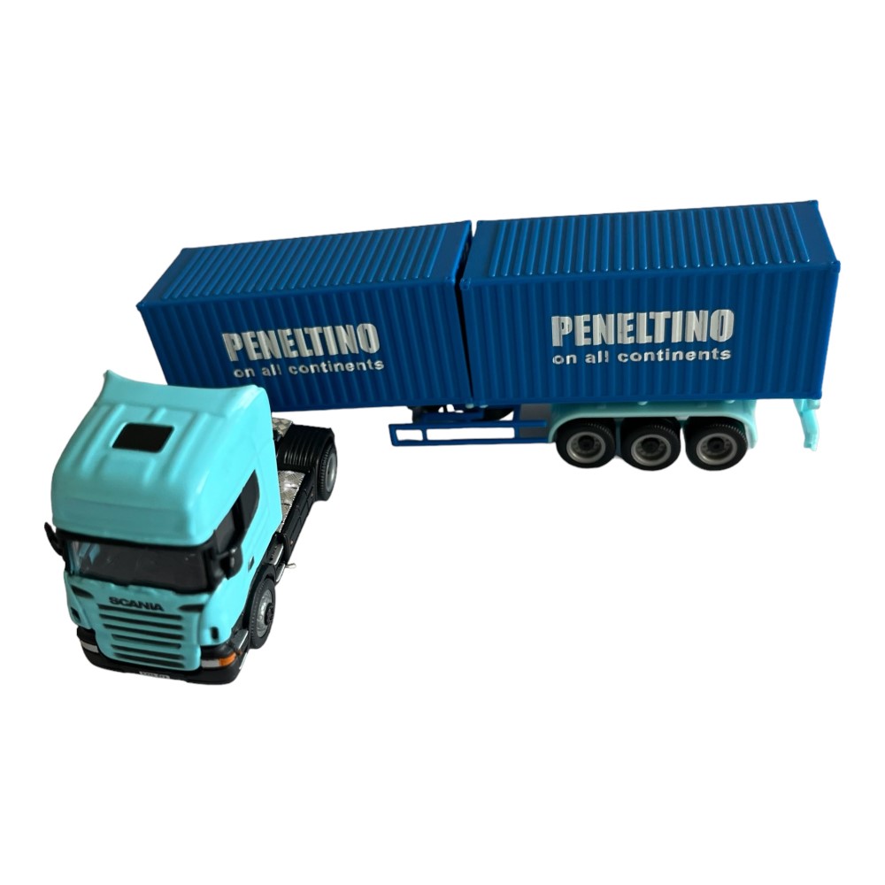 Camion scania con containers azul