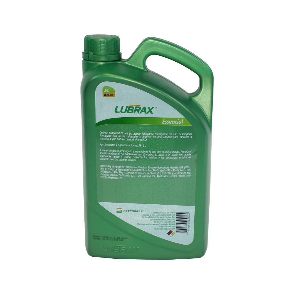 ACEITE MOTOR LUBRAX ESSENCIAL SL 15W40 4 LTS